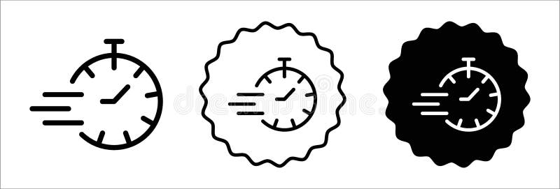 Fast Time Vector Icon Set Collection. Fast Time Outline Flat Icon Stock ...
