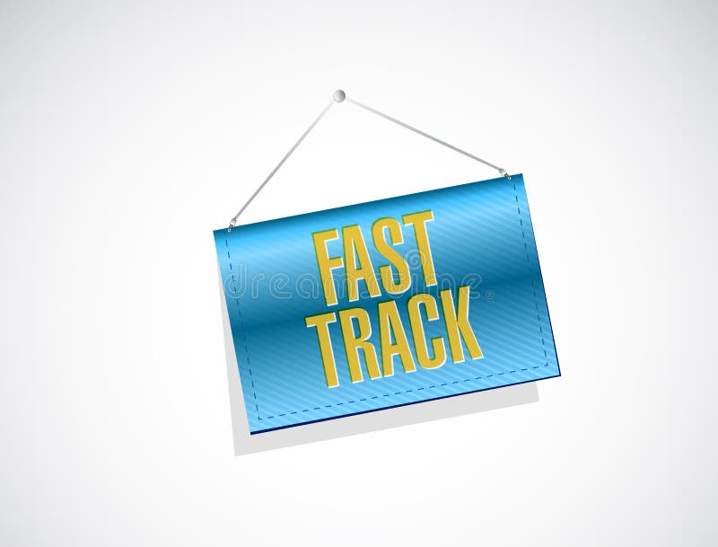 Fast Track Banner Sign Concept Stock Illustration - Illustration of ...