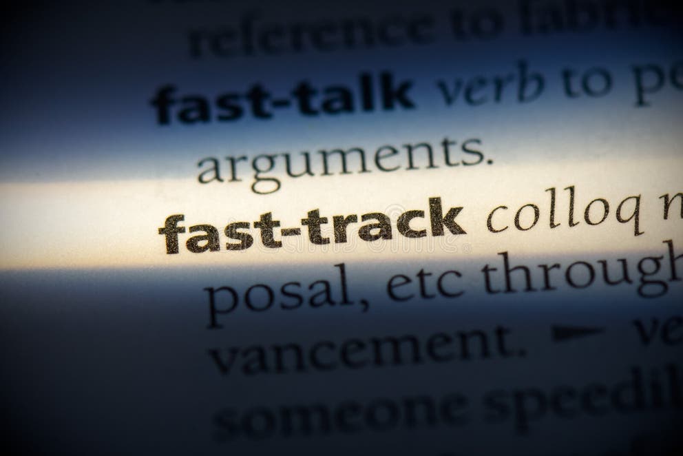 Fast-track stock photo. Image of macro, definition, etymology - 161577600