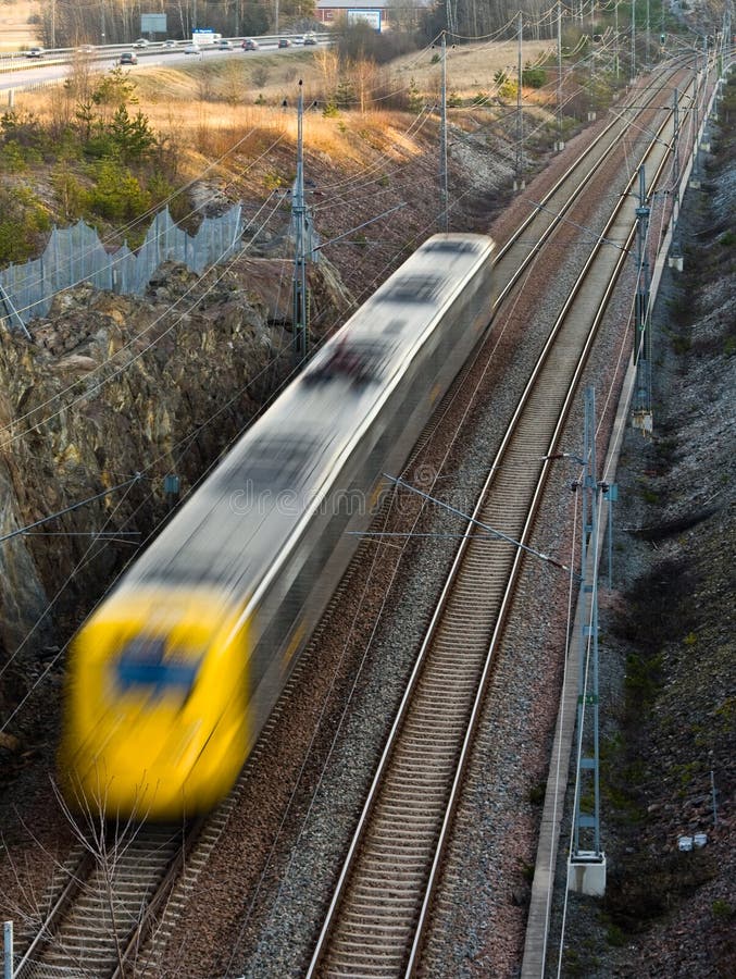 Fast train stock image. Image of track, railroad, nordic - 6952227