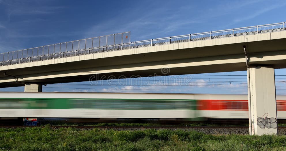 Fast Train Going really Fast Stock Image - Image of city, movement ...