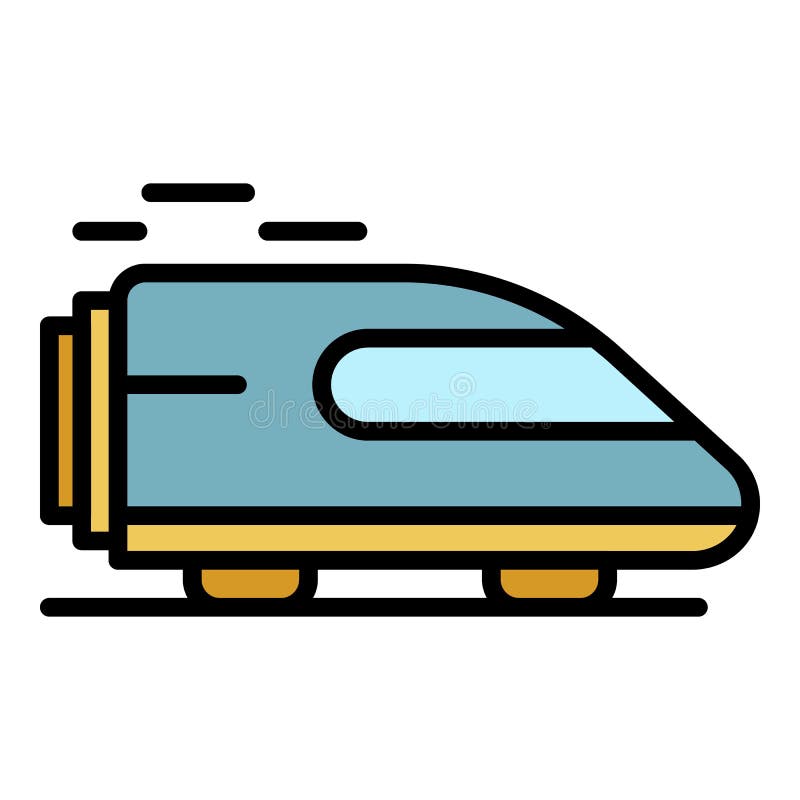 Fast Train Icon Color Outline Vector Stock Vector - Illustration of ...
