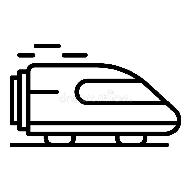 Fast Train Icon, Outline Style Stock Vector - Illustration of ...