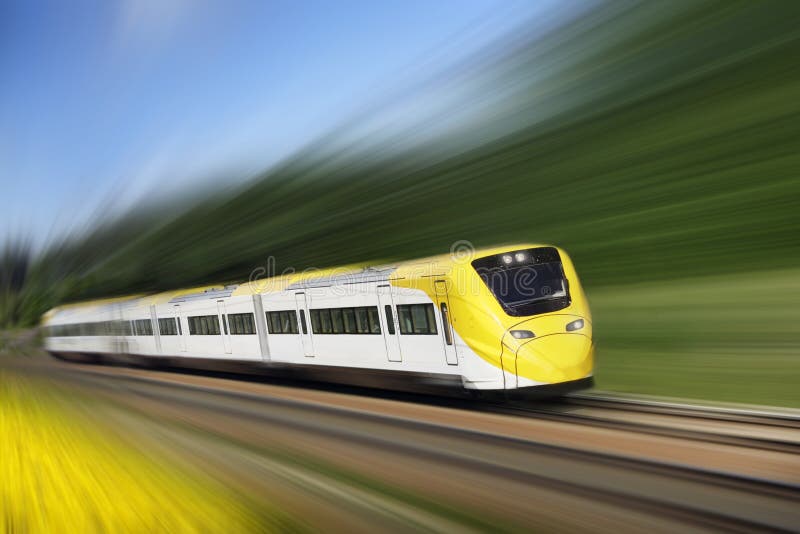 Fast train in motion stock photo. Image of commuter, transportation ...
