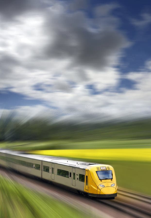 Fast train in motion stock photo. Image of commuter, transportation ...