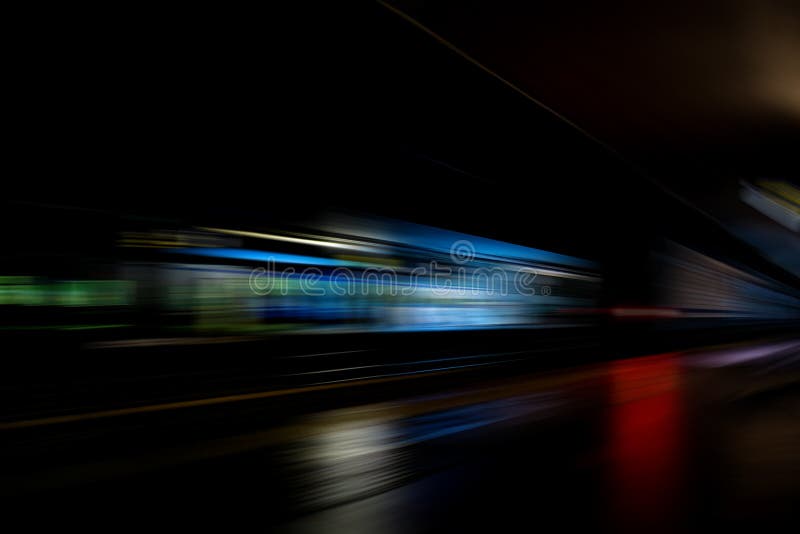 Fast moving subway train stock image. Image of europe - 31250705