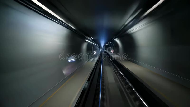 Train Moving Fast through Dark Tunnel Montage Stock Footage - Video of ...