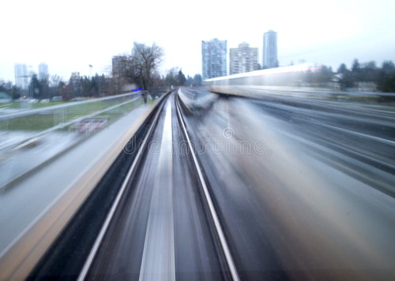 Fast Train - Rear View Motion Blur Stock Image - Image of subway ...