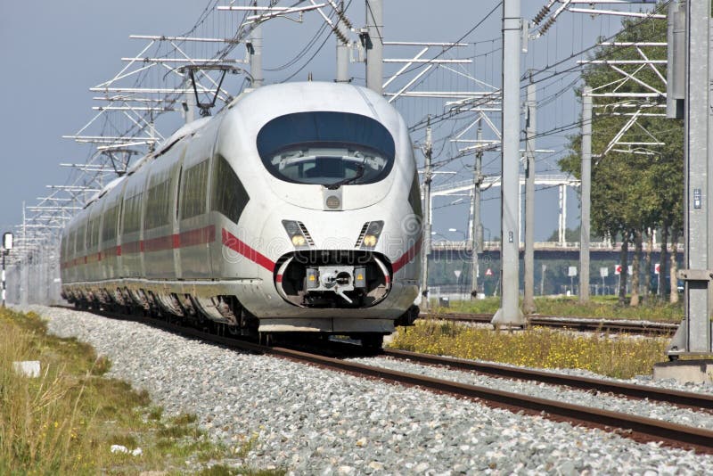 Fast Train Running in the Netherlands Stock Photo - Image of fast ...