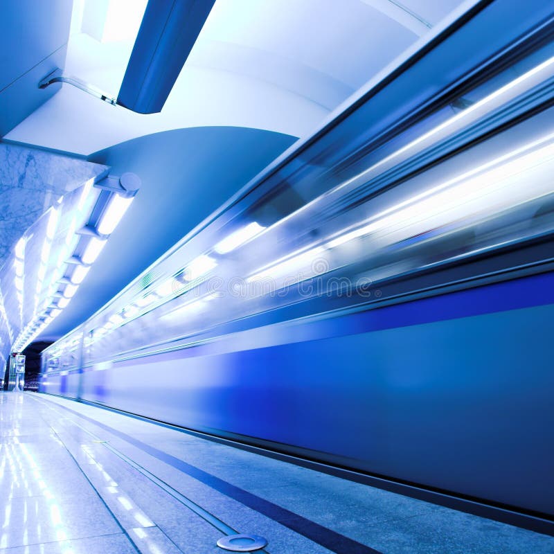 Fast train in subway stock image. Image of lonely, fast - 6843199