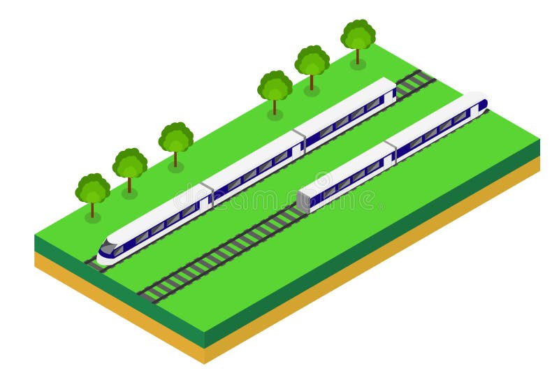 Fast Train. Vector Isometric Illustration of a Fast Train Stock Vector ...
