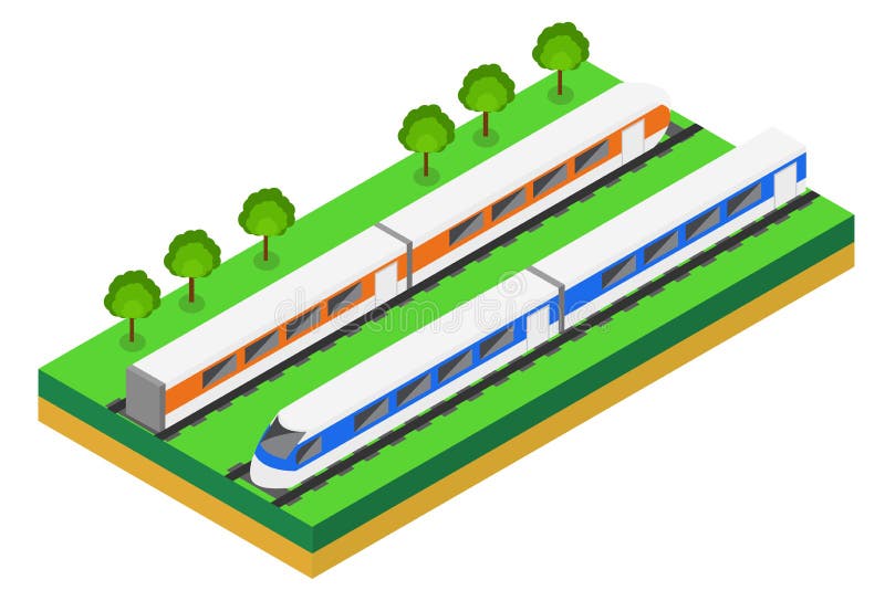 Fast Train. Vector Isometric Illustration of a Fast Train Stock Vector ...