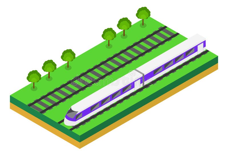 Fast Train. Vector Isometric Illustration of a Fast Train Stock Vector ...