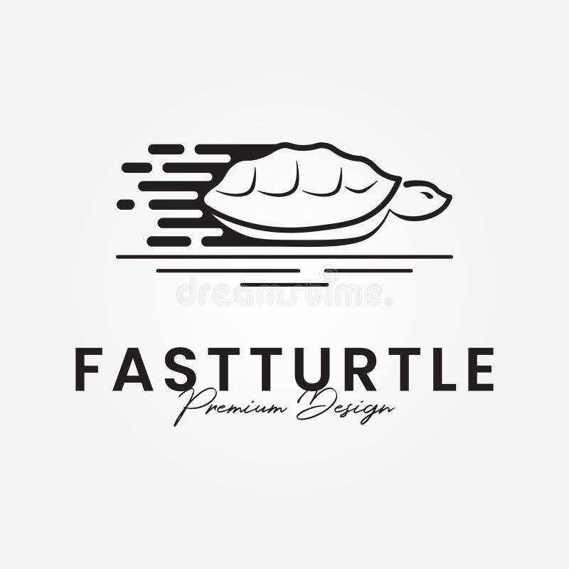 Fast Turtle Logo Vector with a Minimalist Stock Vector - Illustration ...