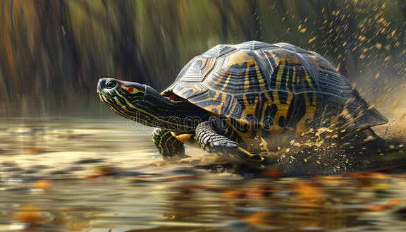 Fast Turtle! this Metaphorical Image Breaks the Stereotype Stock ...