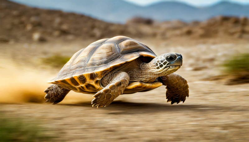 Turtle in the Desert with Sunny Weather Stock Illustration ...