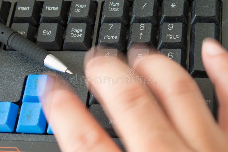 Fast typing stock image. Image of blur, person, customer - 278025
