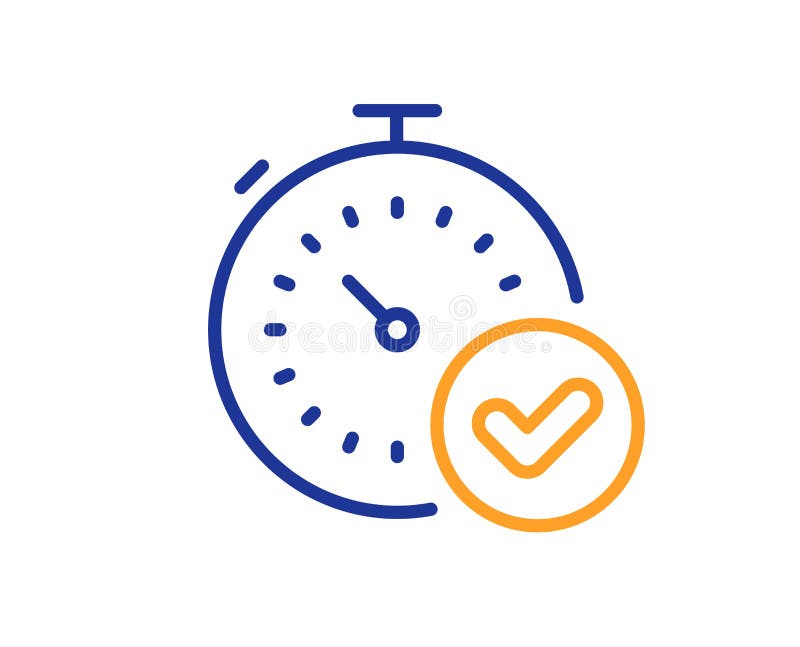Fast Verification Line Icon. Approved Timer Sign. Vector Stock Vector ...