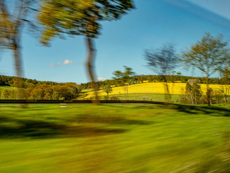 Fast View by Art Shot from a Moving Train Stock Image - Image of fast ...