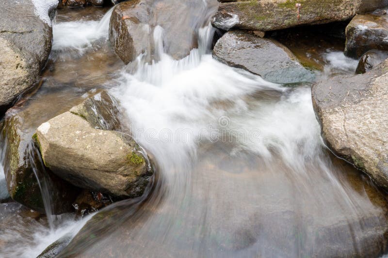 Fast Water Running Over Rocks Stock Photo - Image of blurn, fast: 210518016
