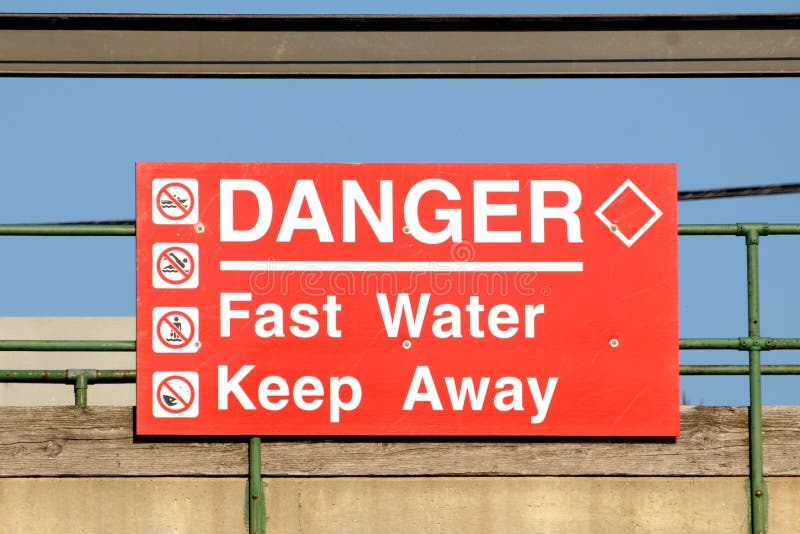 Fast Water Sign stock image. Image of danger, notice - 15892813