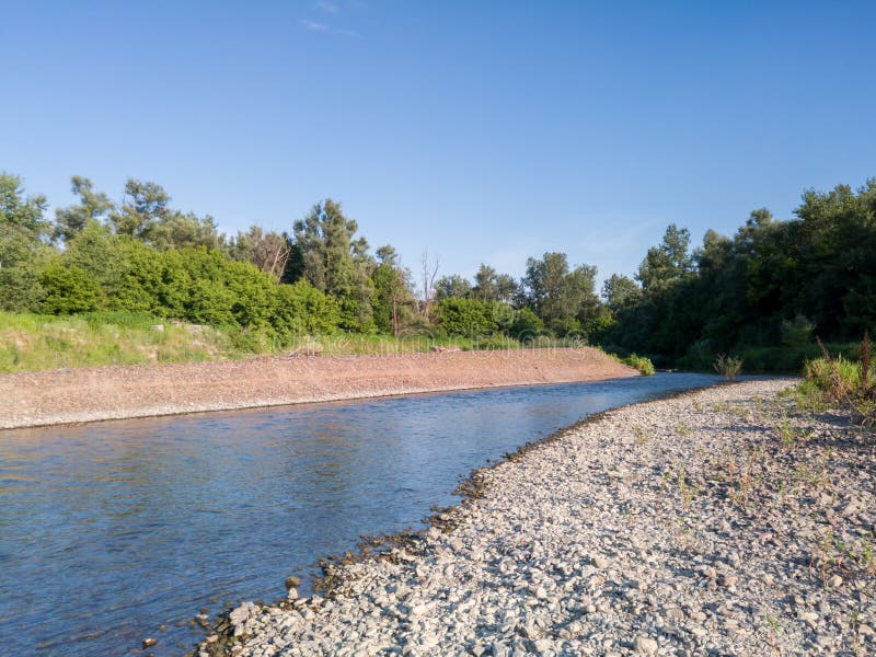 Fast Water Stream Erodes Gravel Shore, Gravel Deposit Environment on ...
