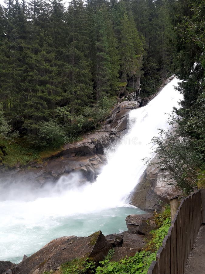 Fast Waterfall, Krimml Waterfall Stock Photo - Image of rapid, tree ...