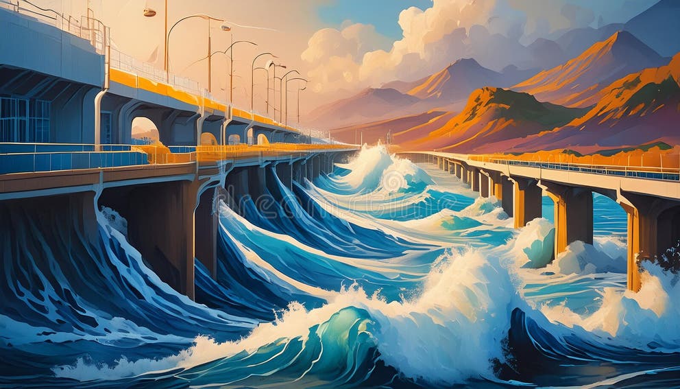 Fast Waves Break and Generate AI-generated Hydropower Stock ...