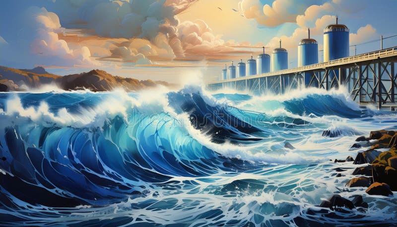 Fast Waves Break and Generate AI-generated Hydropower Stock ...