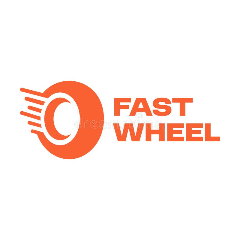 Fast Wheel Flat Minimalist Logo Design Stock Illustration ...