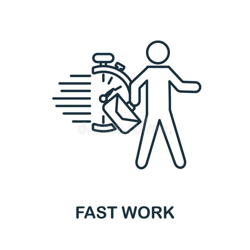 Fast Work Icon. Line Element from Digital Transformation Collection ...