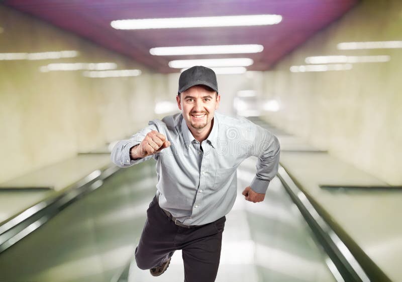 Running worker stock photo. Image of competition, suit - 26926372