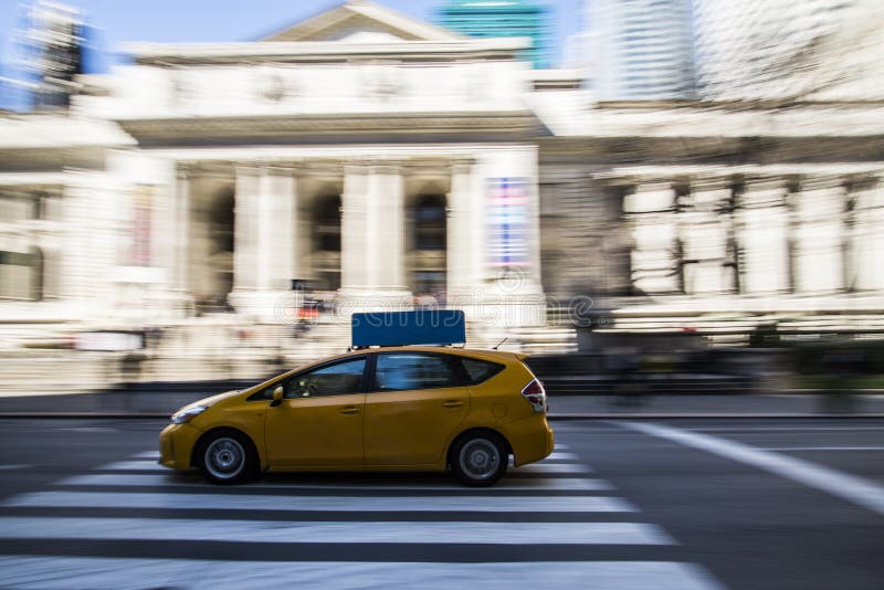 Fast Yellow Delivery Truck on the Move Stock Image - Image of quick ...