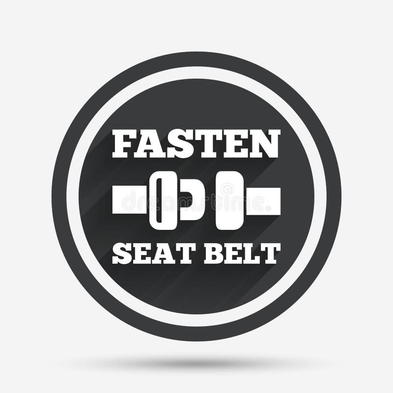 Fasten Seat Belt Sign Icon. Safety Accident Stock Vector - Illustration ...