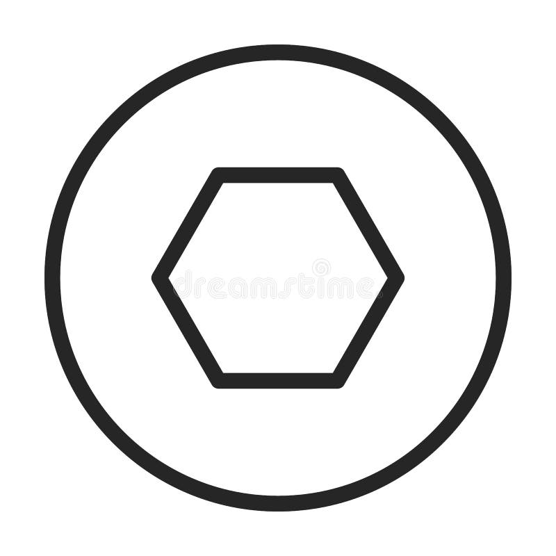 Fastener Head Vector Icon.Outline Vector Icon Isolated on White ...