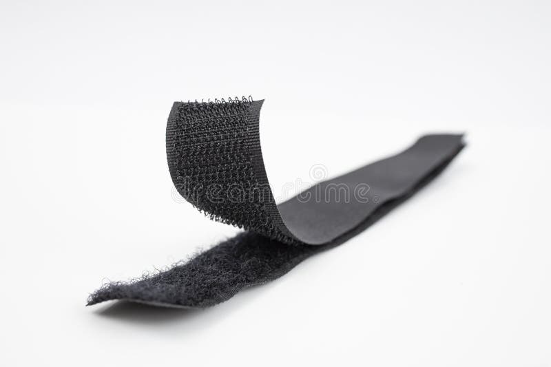 Fastener Velcro Tape Isolated on White, Soft Focus Close Up Stock Image ...