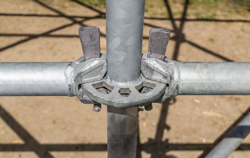 Fasteners of Metal Structure Stock Image - Image of temporary ...