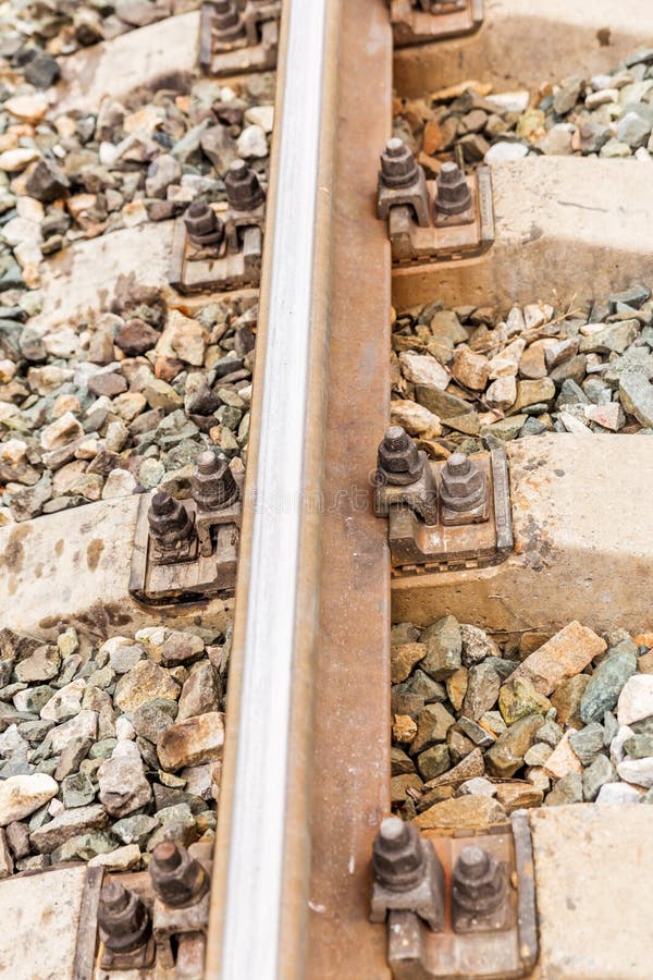 Fastening the Rail To the Sleeper with a Bolt Stock Photo - Image of ...