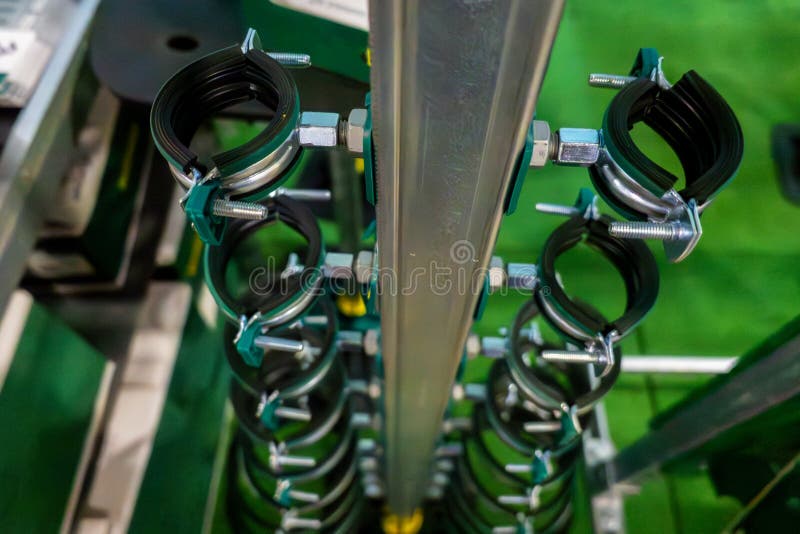 Fastening System. Double-screw Pipe Clamp with a Locking Ring Stock ...