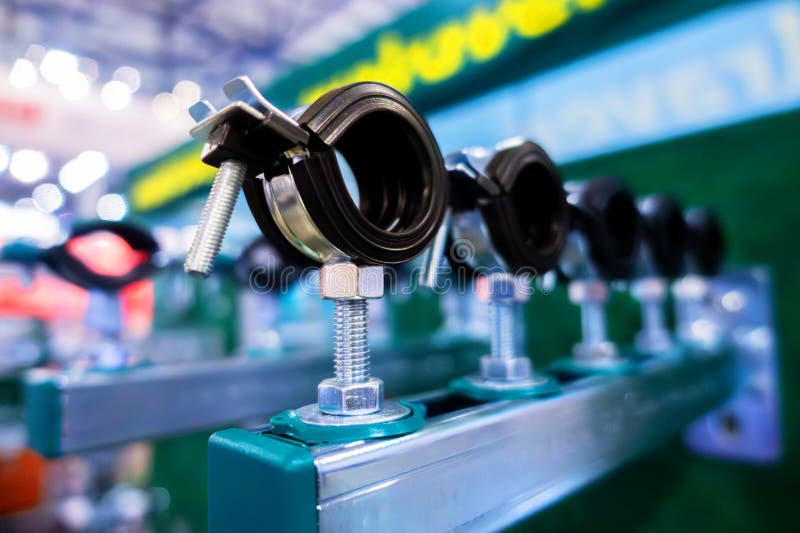 Fastening System. Double-screw Pipe Clamp with a Locking Ring Stock ...