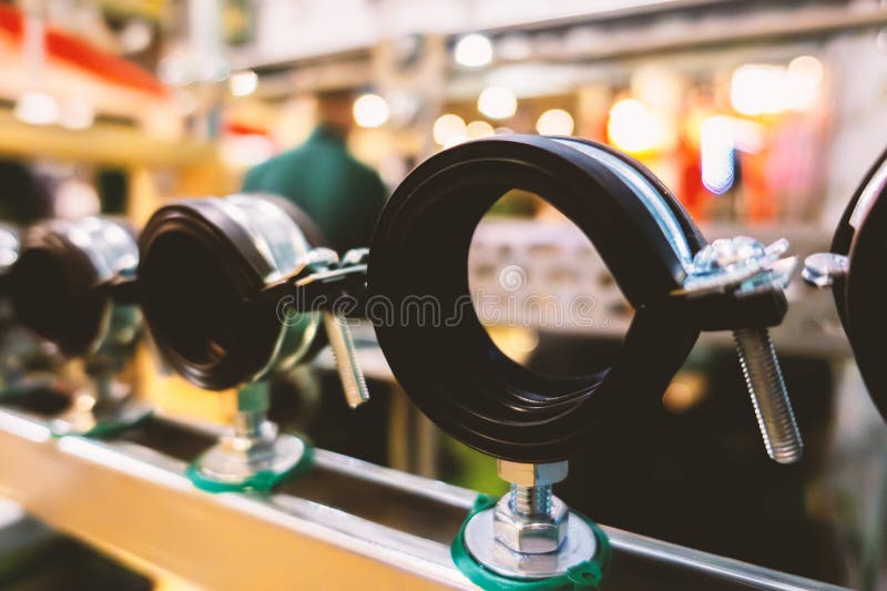 Fastening System. Double-screw Pipe Clamp with a Locking Ring Stock ...