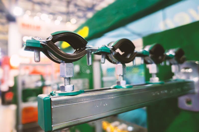 Fastening System. Double-screw Pipe Clamp with a Locking Ring Stock ...