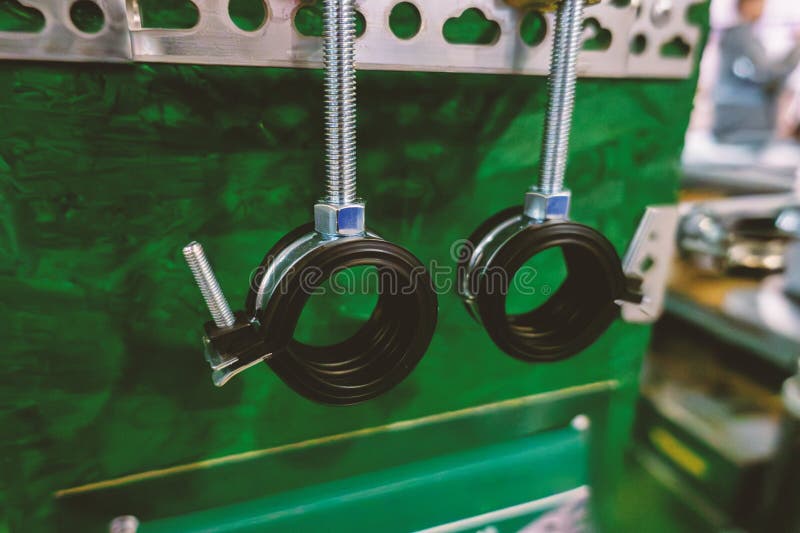 Fastening System. Double-screw Pipe Clamp with a Locking Ring Stock ...