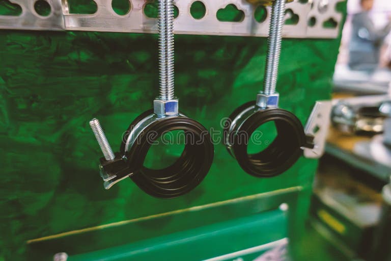 Fastening System. Double-screw Pipe Clamp with a Locking Ring Stock ...