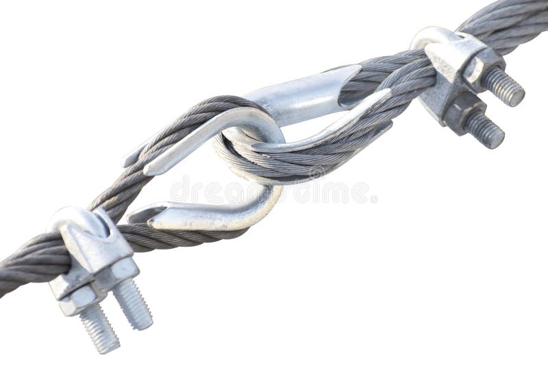 The Fastening of Steel Wire Rope with Safety Locking U-Bolts Stock ...
