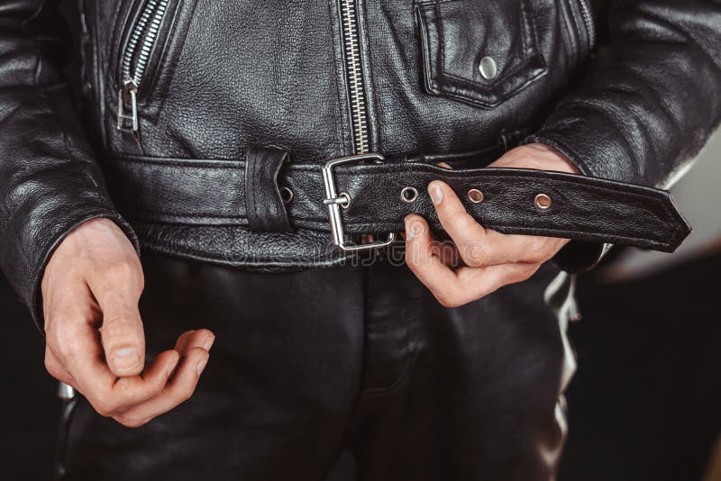 Lock leather jackets stock photo. Image of fragment - 119198782