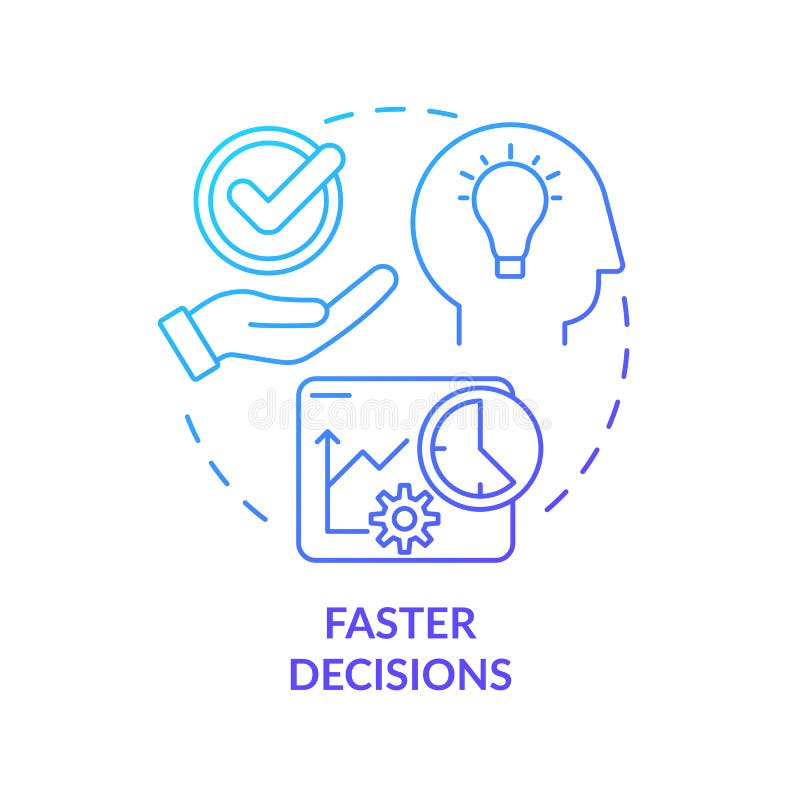 Faster Decisions Blue Gradient Concept Icon Stock Vector - Illustration ...