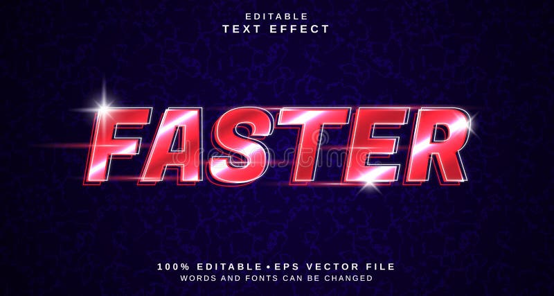 Faster Editable Text Effect with Blue Background Stock Vector ...