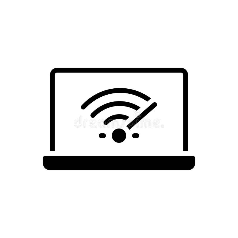 Black Solid Icon for Faster, Rapid and Laptop Stock Vector ...