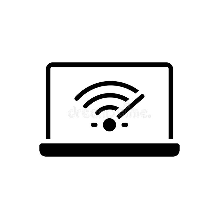 Black Solid Icon for Faster, Rapid and Laptop Stock Vector ...